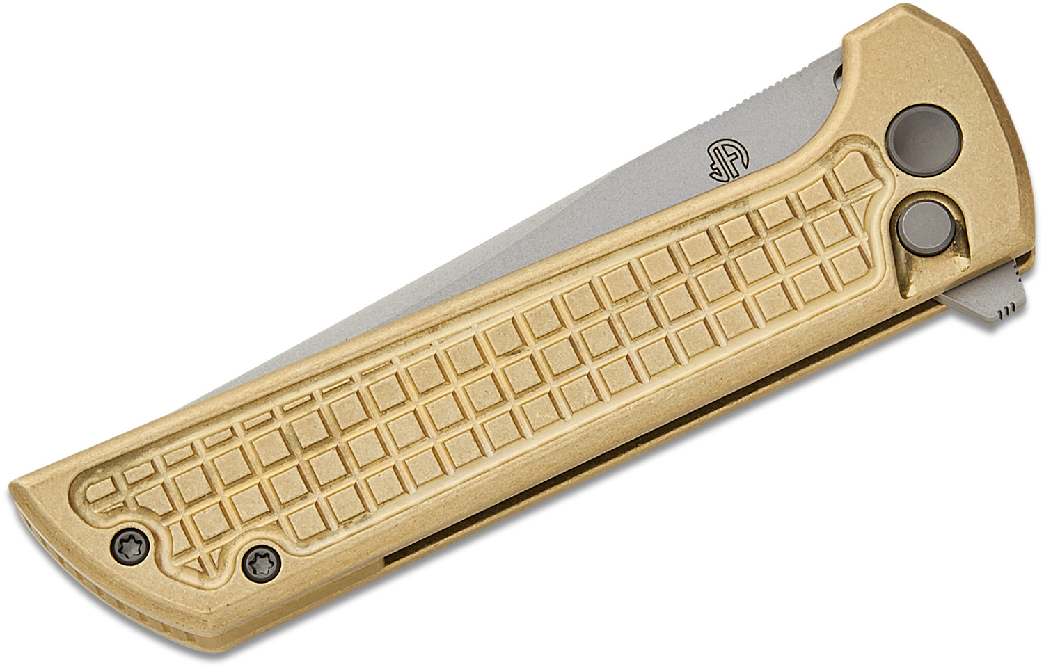 North Mountain Blade Chop 2 Button Lock Flipper Knife 3.5" SLD Hamon Tanto Blade, Frag Aluminum ...