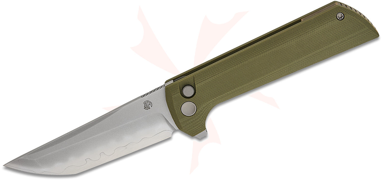 North Mountain Blade Chop 2 Button Lock Flipper Knife 3.5" SLD Hamon ...