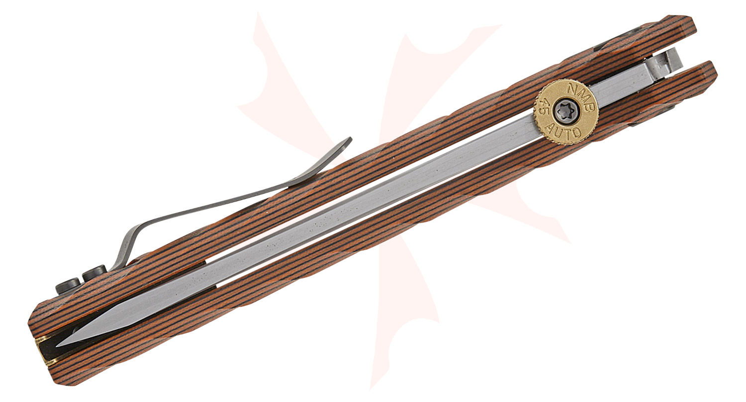 North Mountain Blade Chop 2 Button Lock Flipper Knife 3.5" SLD Hamon Tanto Blade, Orange/Black ...