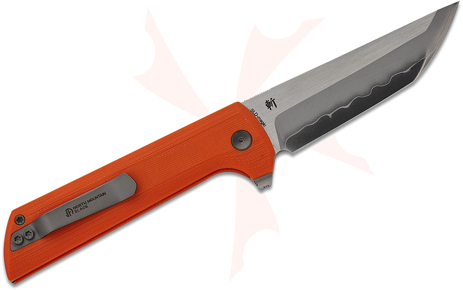 North Mountain Blade Chop 2 Button Lock Flipper Knife 3.5" SLD Hamon ...