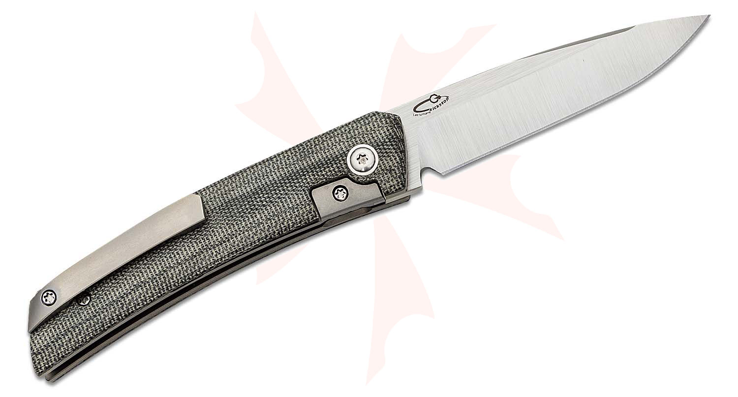 Jared Oeser F22 KickStop Flipper Knife 3.375" M390 Machine Satin Blade ...