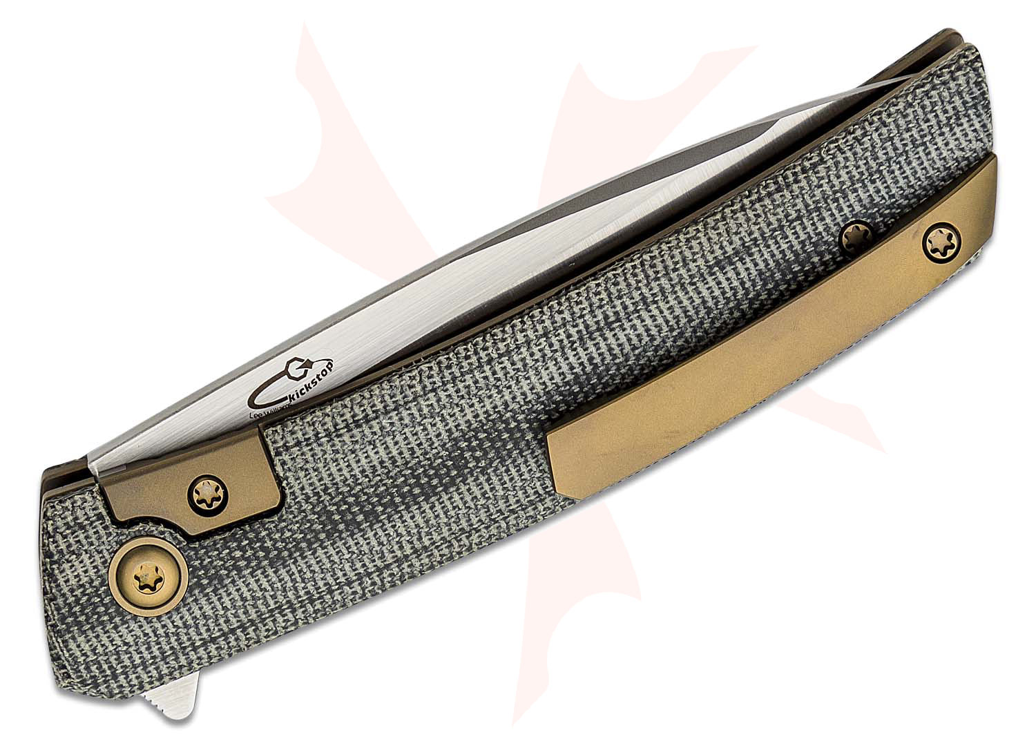 Jared Oeser F22 KickStop Flipper Knife 3.375" M390 Machine Satin Blade ...
