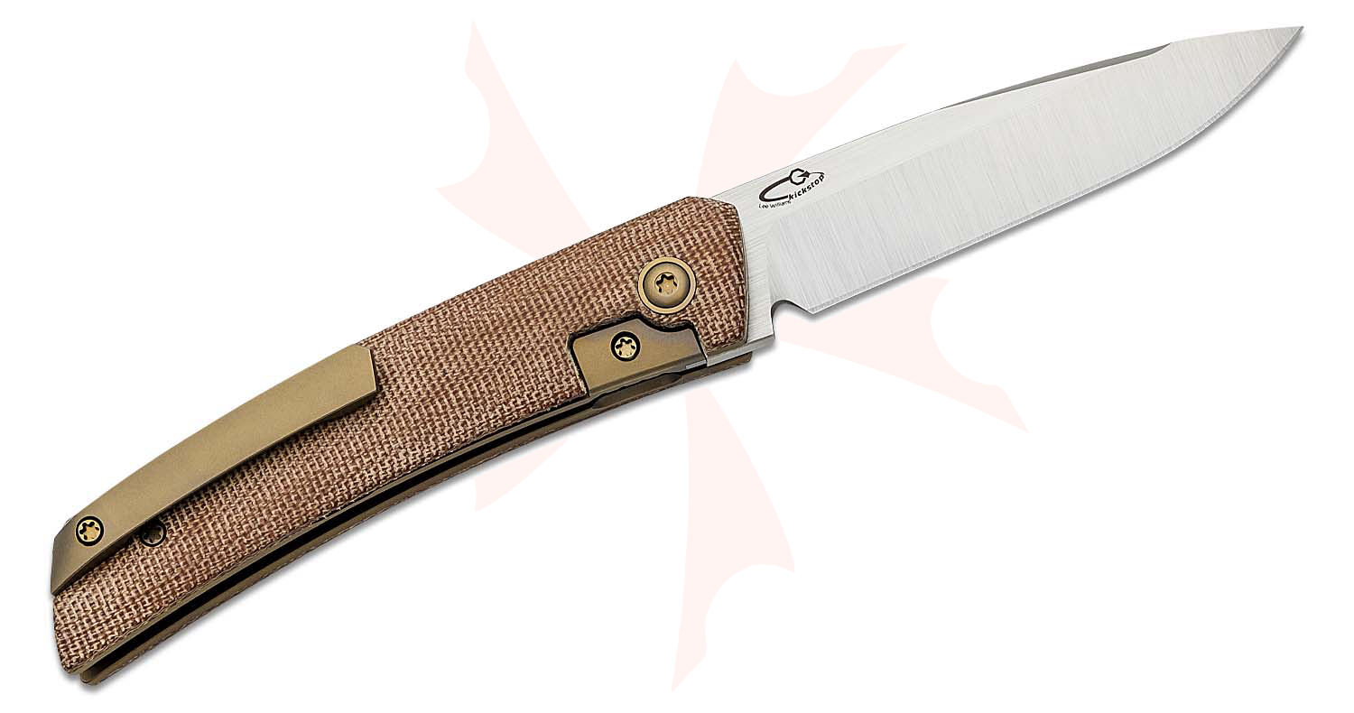 Jared Oeser F22 KickStop Flipper Knife 3.375" M390 Machine Satin Blade ...