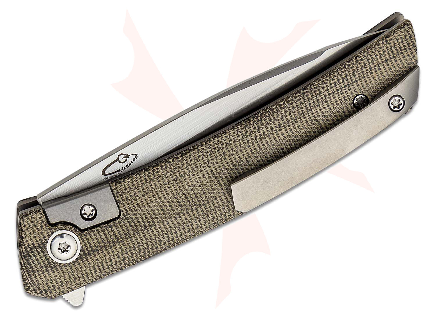 Jared Oeser F22 KickStop Flipper Knife 3.375" M390 Machine Satin Blade ...