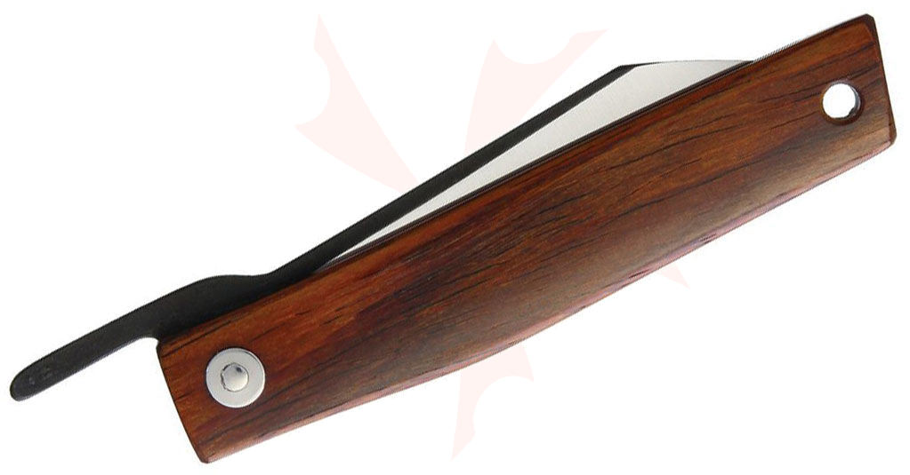 Hiroaki Ohta FK7 Friction Folding Knife 2.63" D2 Reverse Tanto Blade, Cocobolo Wood Handle ...