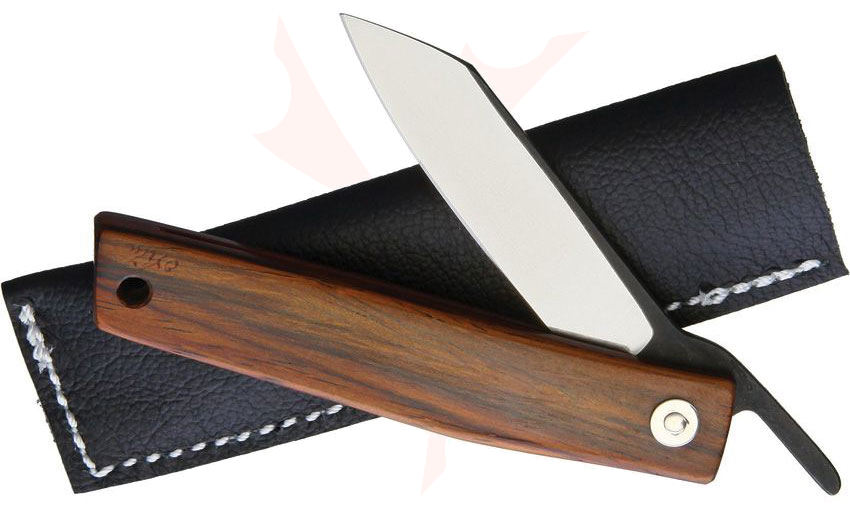 Hiroaki Ohta FK7 Friction Folding Knife 2.63" D2 Reverse Tanto Blade, Cocobolo Wood Handle ...