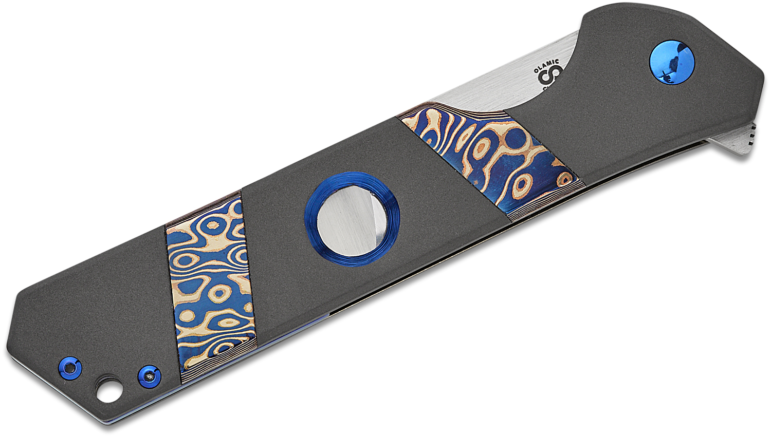 Olamic Cutlery Mid-Tech Rainmaker Frame Lock Flipper Knife 4.125" M390 Satin Compound Drop Point ...