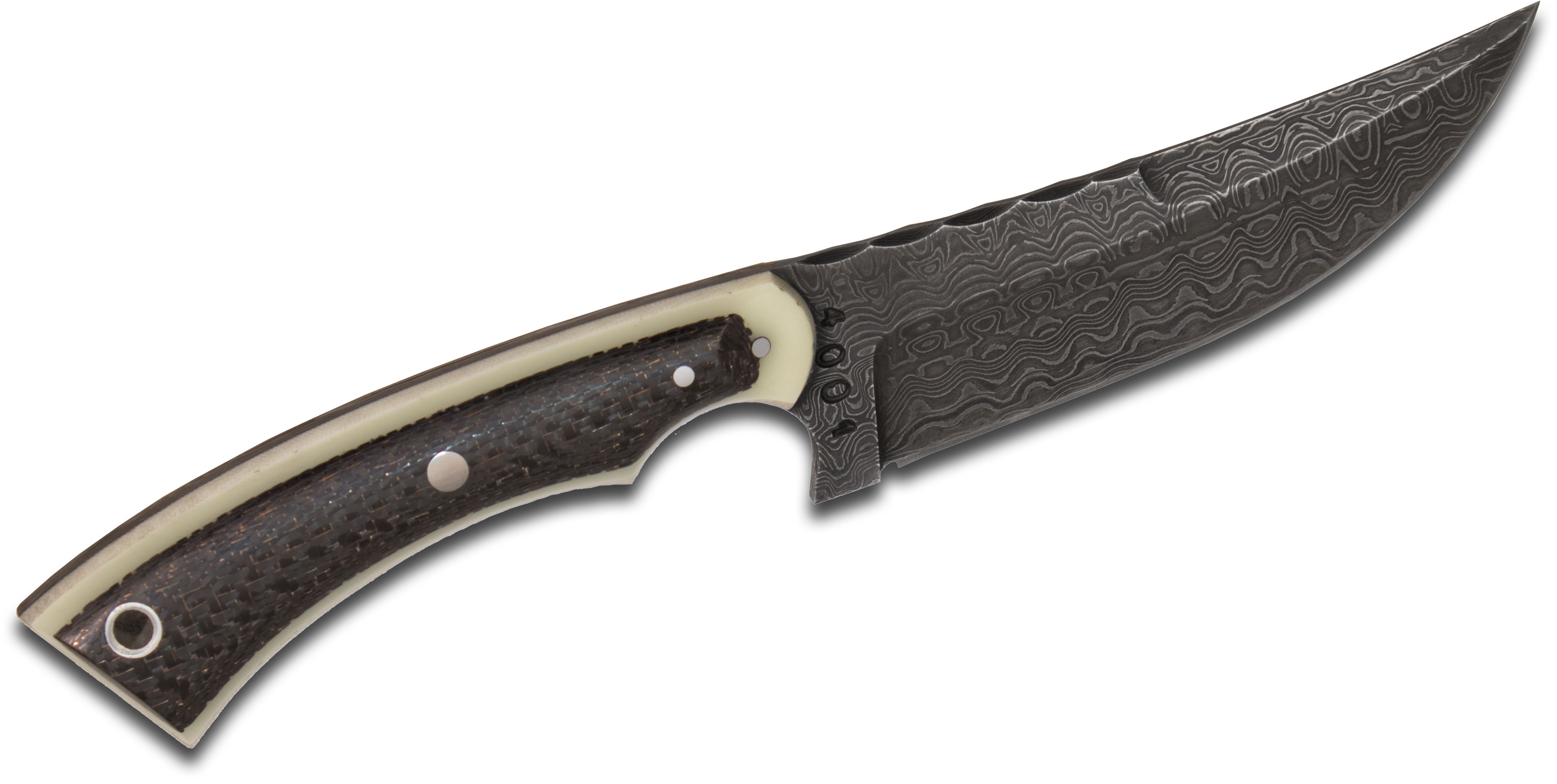Olamic Cutlery Custom Nero Fixed 4.625" Saturn's Rings Damascus Blade ...