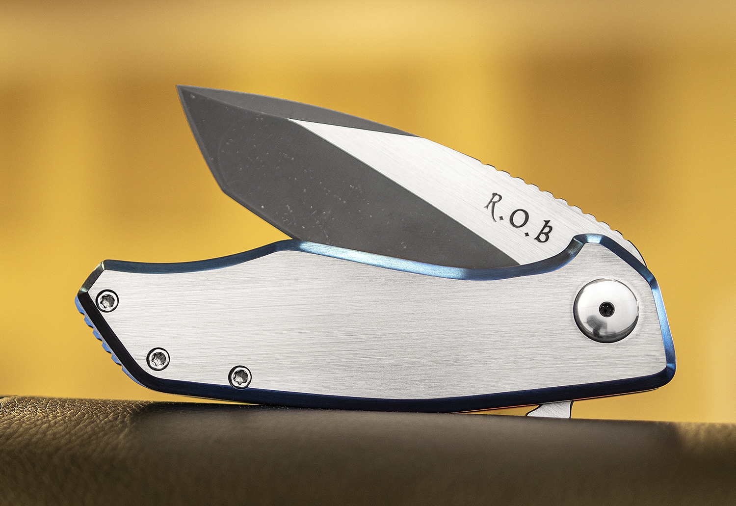 Robert Oldaker Blades Custom Gladius Flipper 3.375" CTS-XHP Two-Tone ...