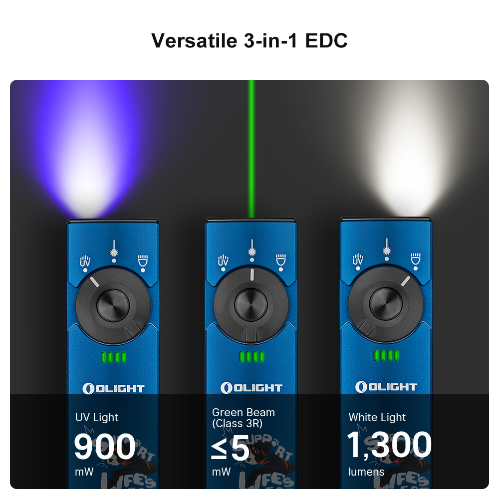 Olight Arkfeld Pro Rechargeable Cool White LED Flat Flashlight, Paw ...