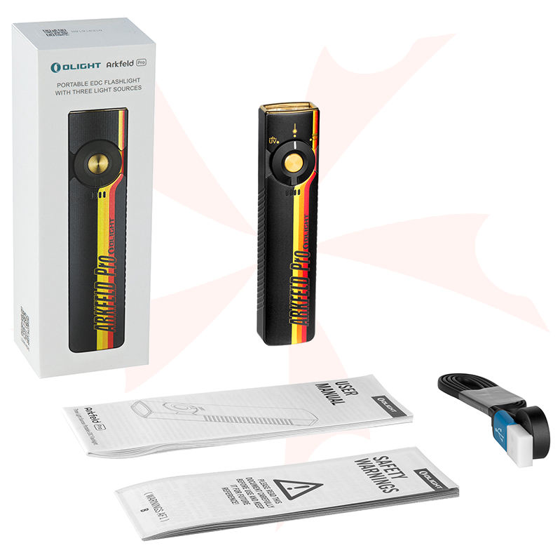 Olight Arkfeld Pro Rechargeable Cool White LED Flat Flashlight, Racing ...