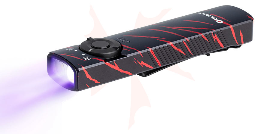 Olight Arkfeld UV Rechargeable Dual Light LED Flat Flashlight, Black ...