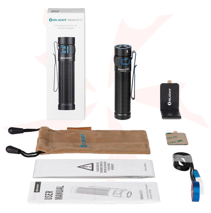 Olight Baton 3 Pro Rechargeable LED Flashlight, Black, Neutral White ...