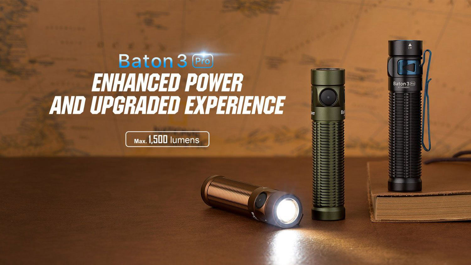 Olight Baton 3 Pro Rechargeable LED Flashlight, Purple, Neutral White ...
