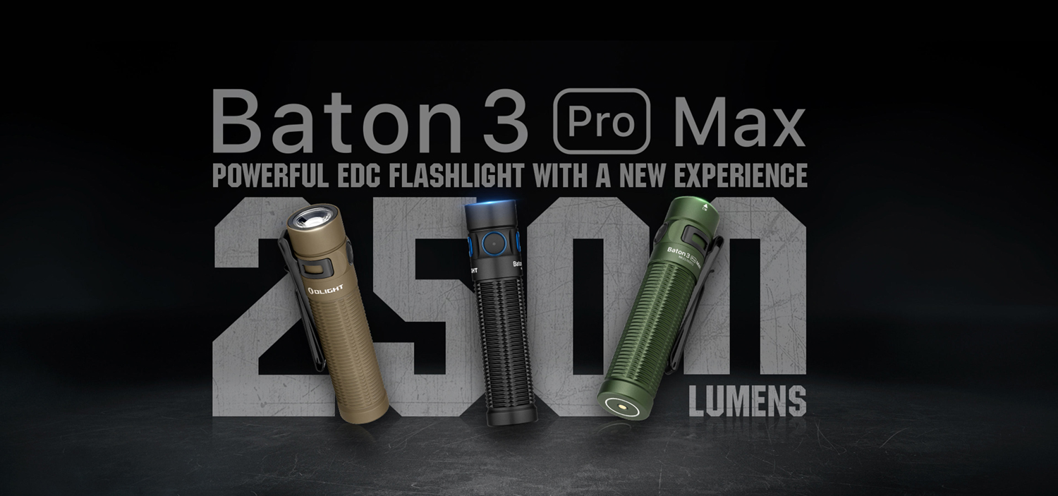 Olight Baton 3 Pro Max Rechargeable Cool White LED Flashlight, Orange ...