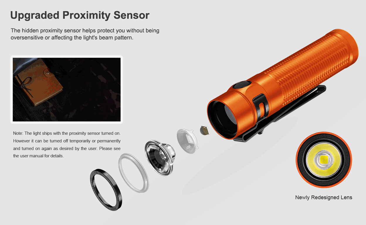 Olight Baton 3 Pro Max Rechargeable Cool White LED Flashlight, Orange ...