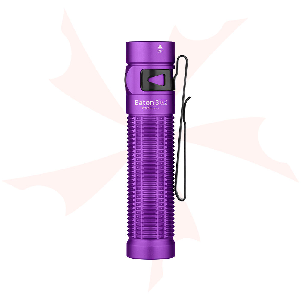 Olight Baton 3 Pro Rechargeable LED Flashlight, Purple, Cool White ...