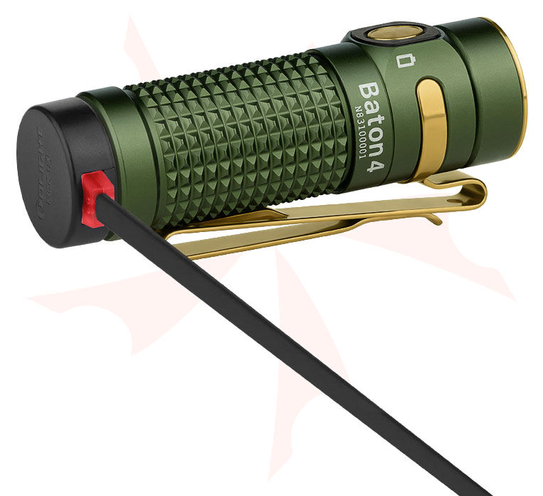 Olight Baton 4 Rechargeable LED Flashlight, OD Green, 1300 Max Lumens ...