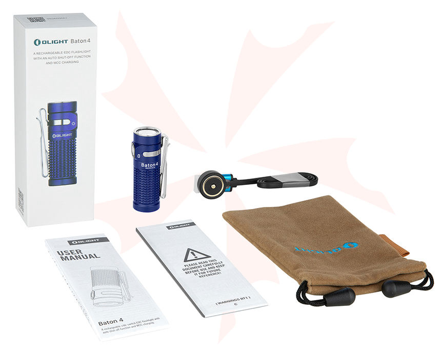 Olight Baton 4 Rechargeable LED Flashlight, Regal Blue, 1300 Max Lumens ...