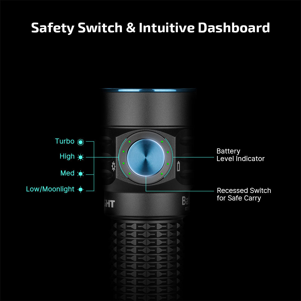 Olight Baton Turbo Rechargeable LED Flashlight, Black, 1000 Max Lumens ...