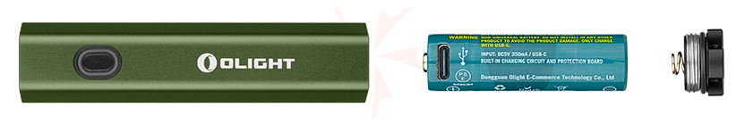 Olight Diffuse Compact Rechargeable LED Flashlight, OD Green, 700 Max ...