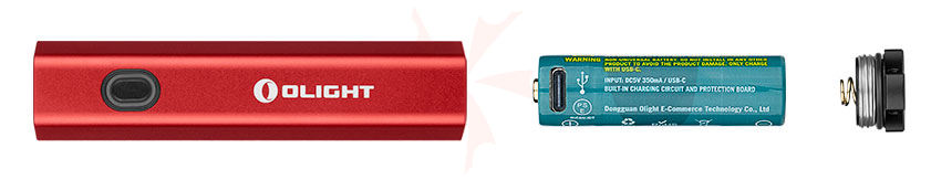 Olight Diffuse Compact Rechargeable LED Flashlight, Red, 700 Max Lumens ...