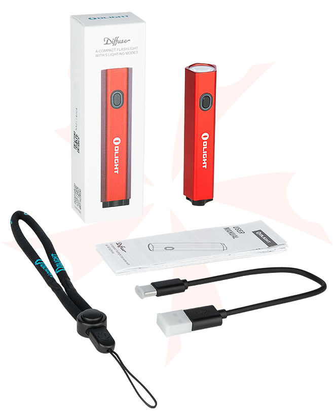 Olight Diffuse Compact Rechargeable LED Flashlight, Red, 700 Max Lumens ...