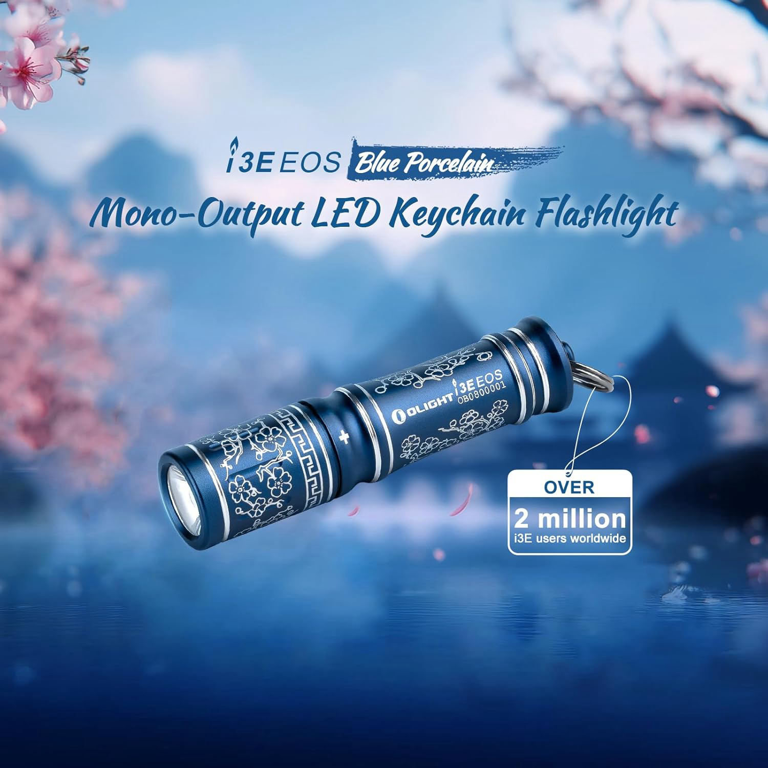 Olight i3E EOS Porcelain Blue Keychain LED Flashlight, 90 Max Lumens (1 ...
