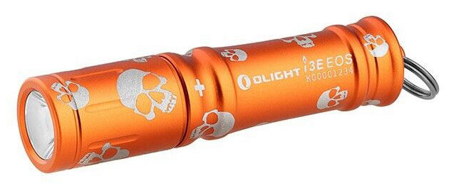 Olight i3E EOS Orange Skull Keychain LED Flashlight, 90 Max Lumens (1 x ...
