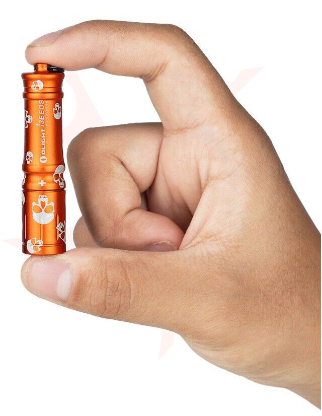 Olight i3E EOS Orange Skull Keychain LED Flashlight, 90 Max Lumens (1 x ...