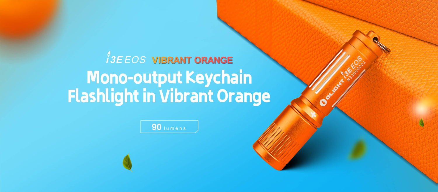 Olight i3E EOS Vibrant Orange Keychain LED Flashlight, 90 Max Lumens (1 ...