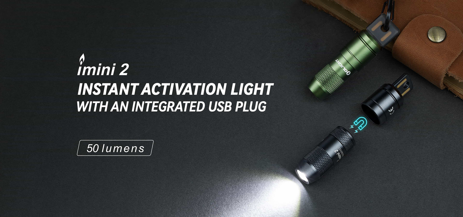 Olight iMini 2 Rechargeable Keychain LED Flashlight, Black, 50 Max ...