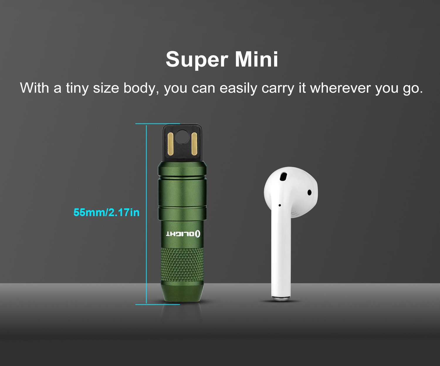 Olight iMini 2 Rechargeable Keychain LED Flashlight, OD Green, 50 Max ...