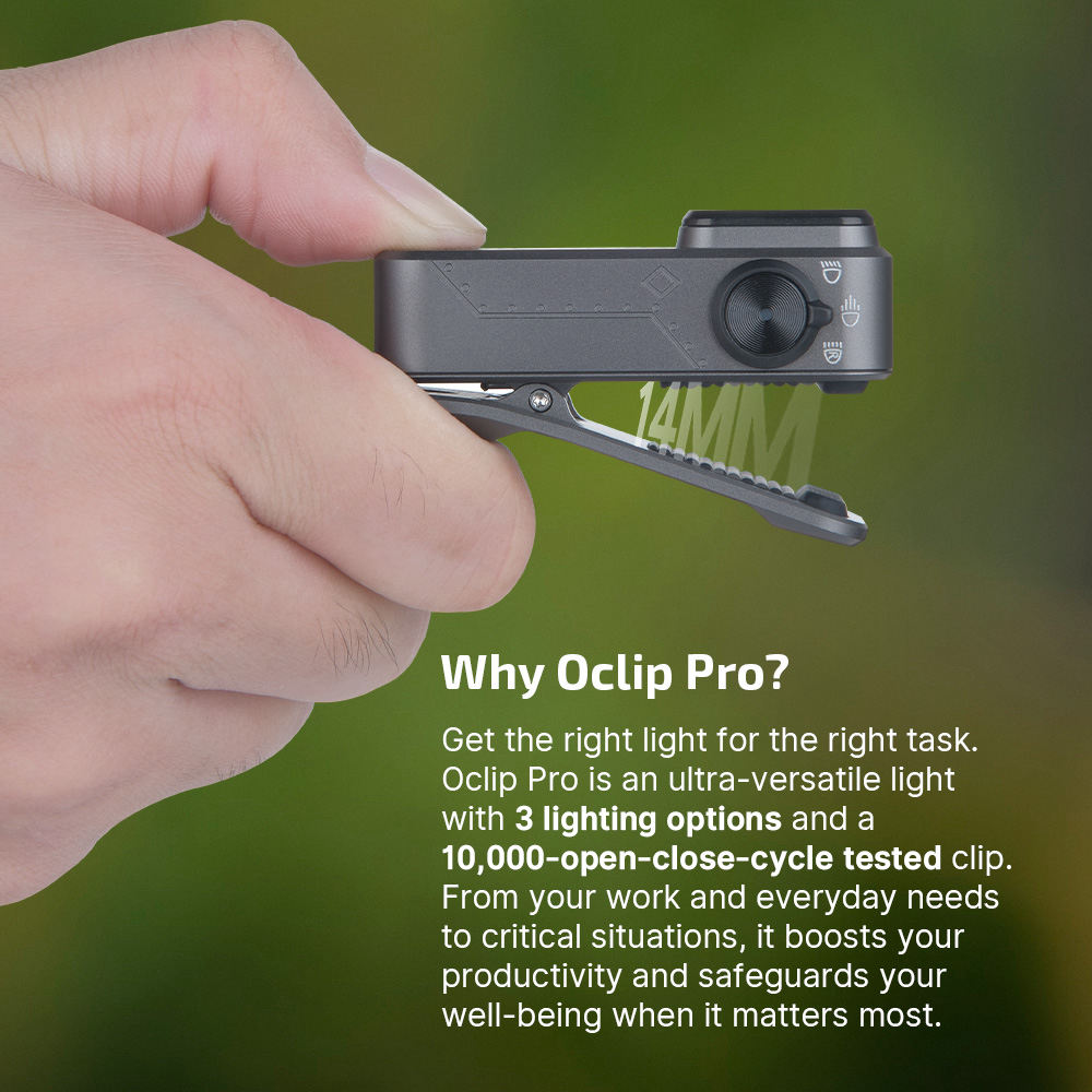 Olight Oclip Pro Clip Light, Phantom Squadron, 500 Max Lumens ...