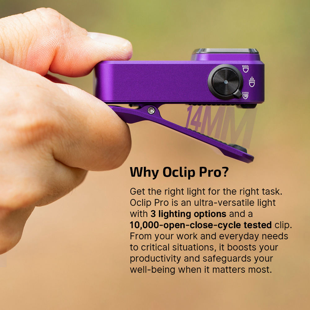 Olight Oclip Pro Clip Light, Purple, 500 Max Lumens - KnifeCenter ...
