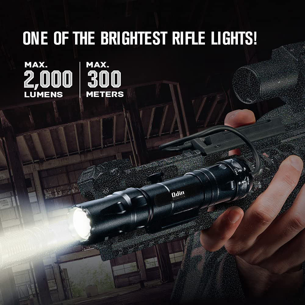 Olight Odin Rechargeable Tactical LED Weaponlight, Black, 2000 Max ...