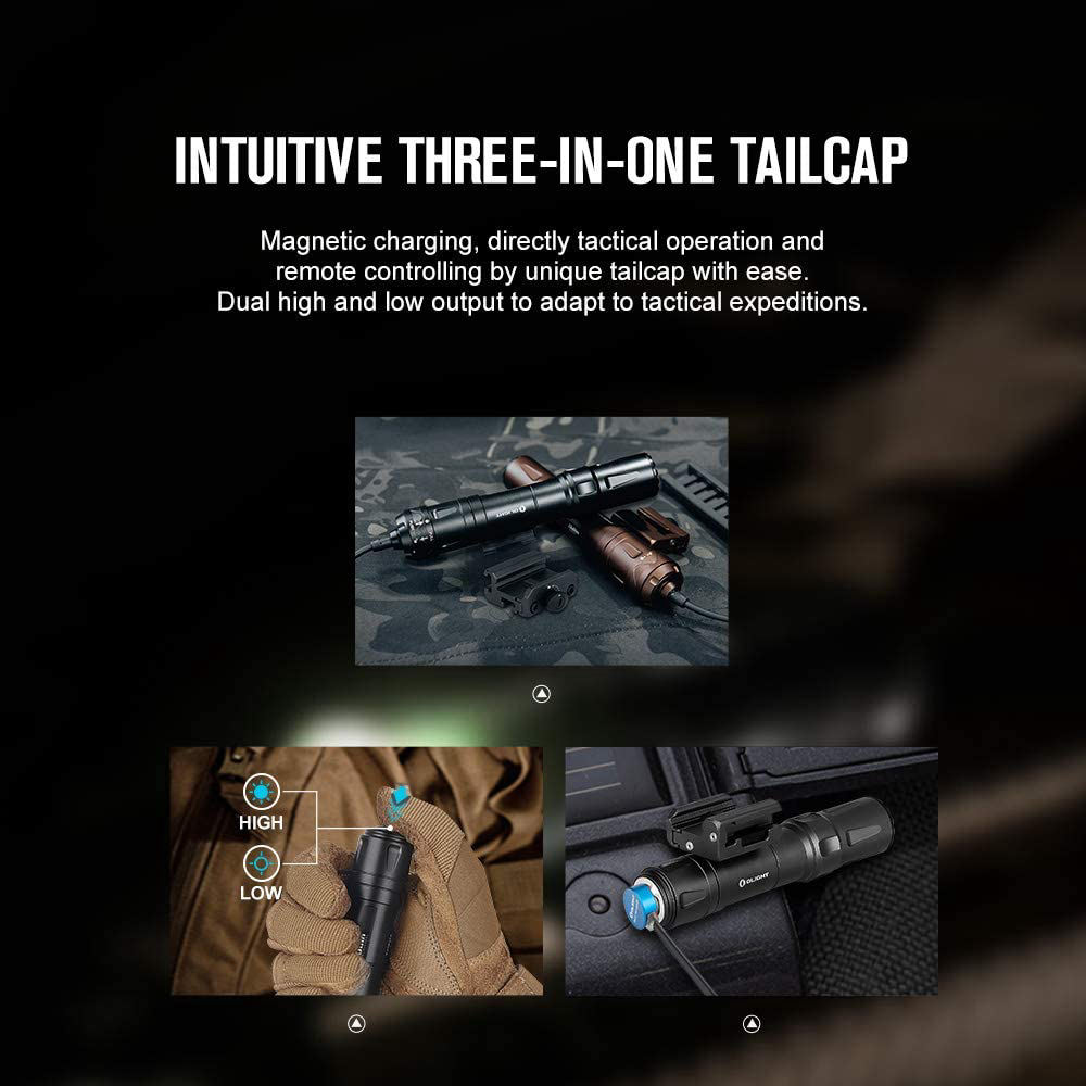 Olight Odin Rechargeable Tactical LED Weaponlight, Black, 2000 Max ...