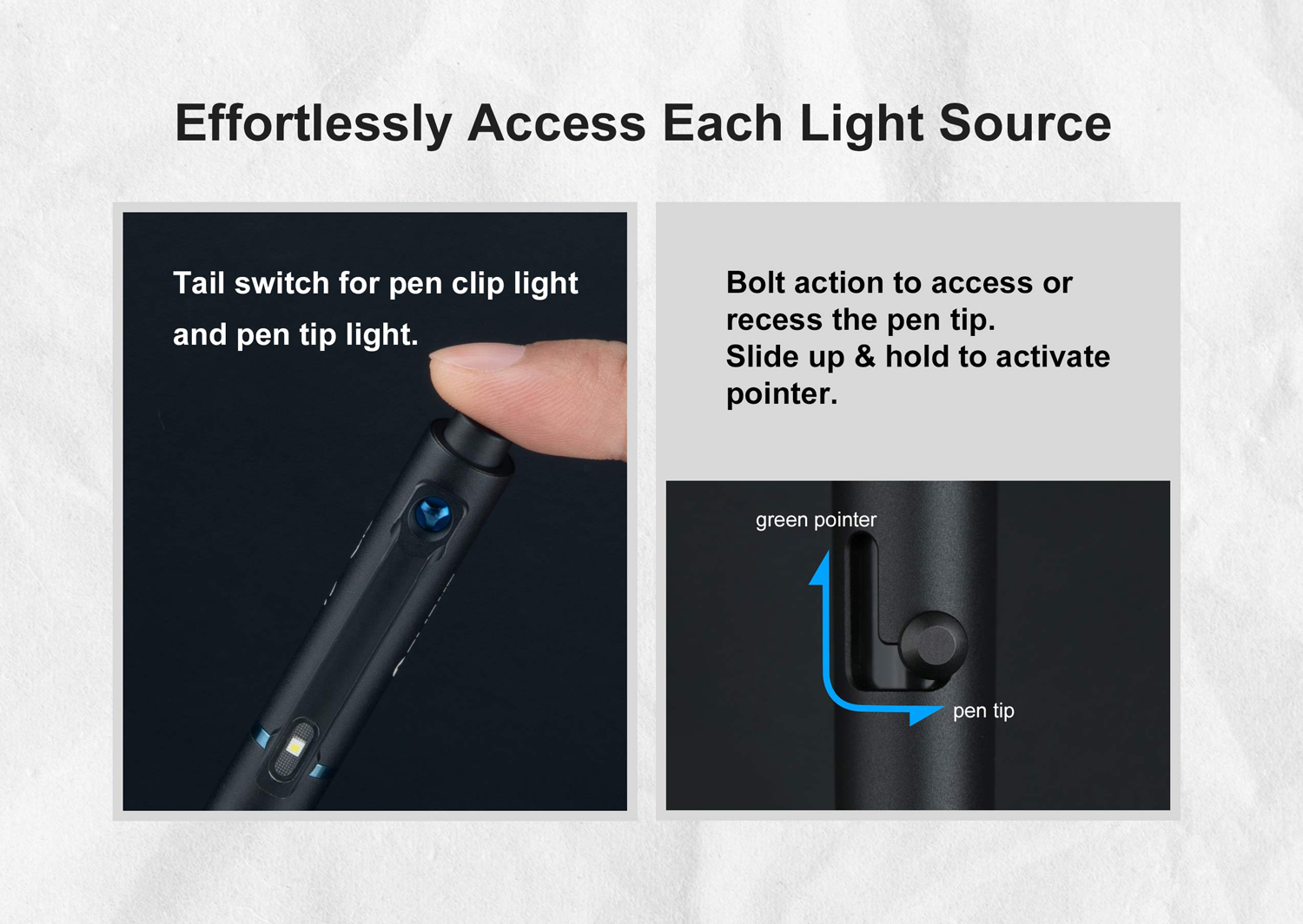 Olight O'Pen Glow Pen with Integrated LED Flashlight and Charging Base ...