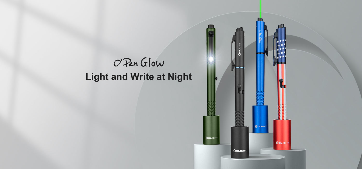 Olight O'Pen Glow Pen with Integrated LED Flashlight and Charging Base ...