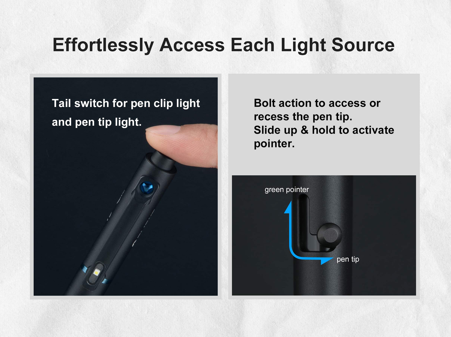 Olight O'Pen Glow Pen with Integrated LED Flashlight and Charging Base ...