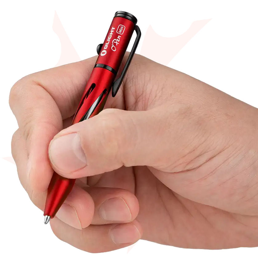 Olight O'Pen Mini Bolt-Action Pen, Red - KnifeCenter - OLIGHT-OPEN-MINI ...