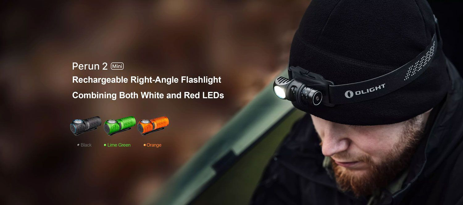 Olight Perun 2 Mini Blue Right-Angle Rechargeable Cool White LED ...