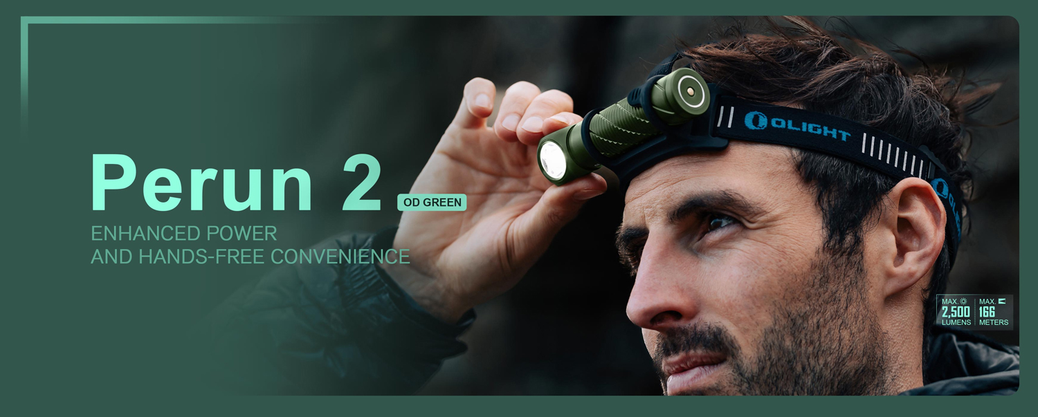 Olight Perun 2 OD Green Right-Angle Rechargeable LED Flashlight with ...