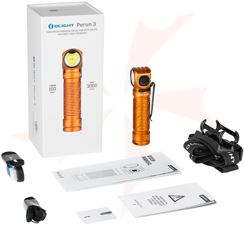 Olight Perun 3 Orange Right-Angle Rechargeable LED Flashlight with ...