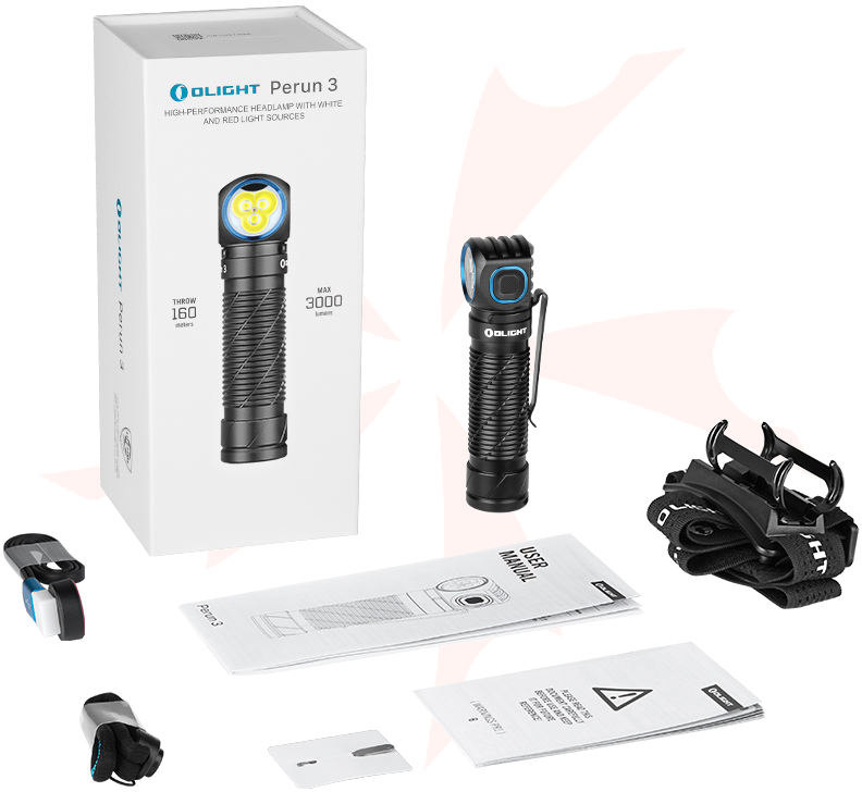 Olight Perun 3 Black Right-Angle Rechargeable LED Flashlight with ...