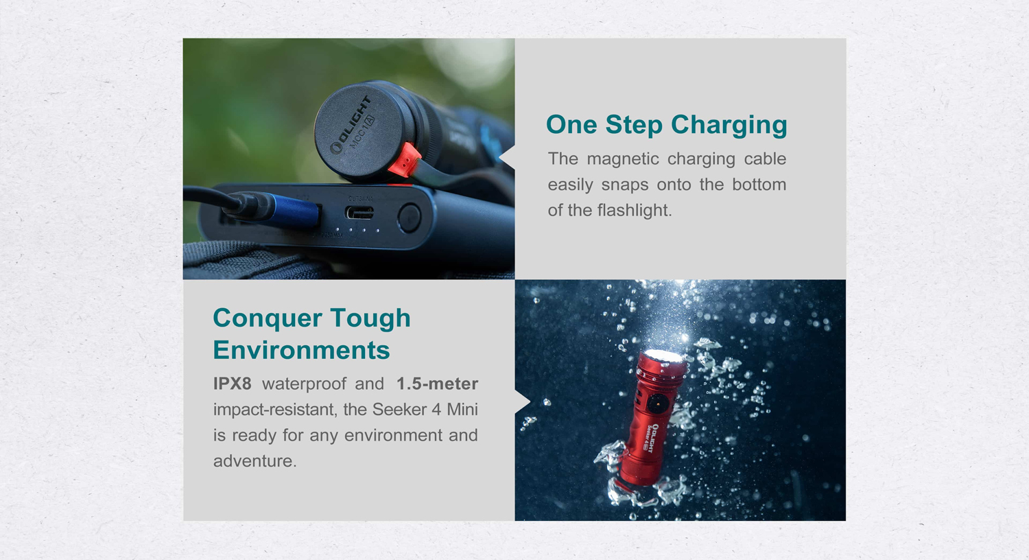 Olight Seeker 4 Mini Rechargeable Cool White LED Flashlight with UV ...