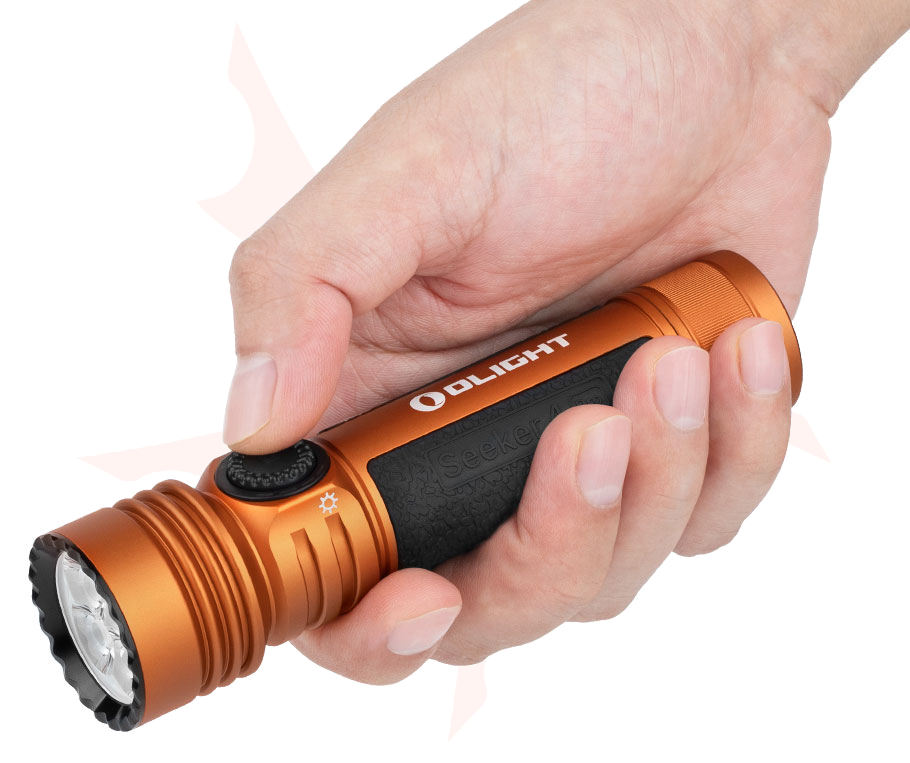 Olight Seeker 4 Pro Rechargeable Cool White LED Flashlight, Orange ...
