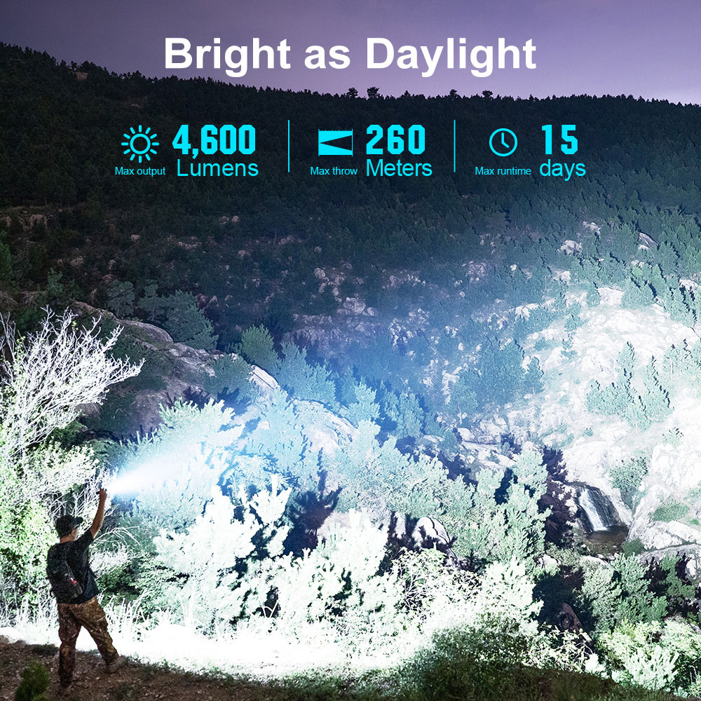 Olight Seeker 4 Pro Rechargeable Cool White LED Flashlight, White, 4600 ...