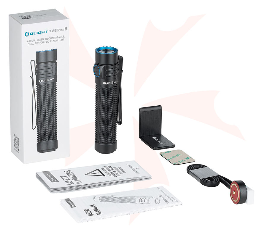 Olight Warrior Mini 3 Rechargeable LED Tactical Flashlight, Black, 1750 ...
