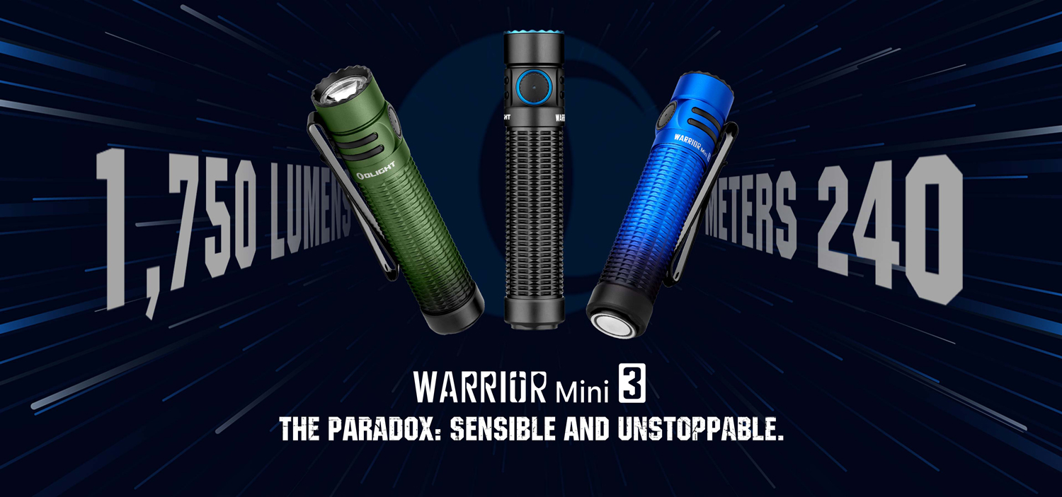 Olight Warrior Mini 3 Rechargeable LED Tactical Flashlight, Black, 1750 ...